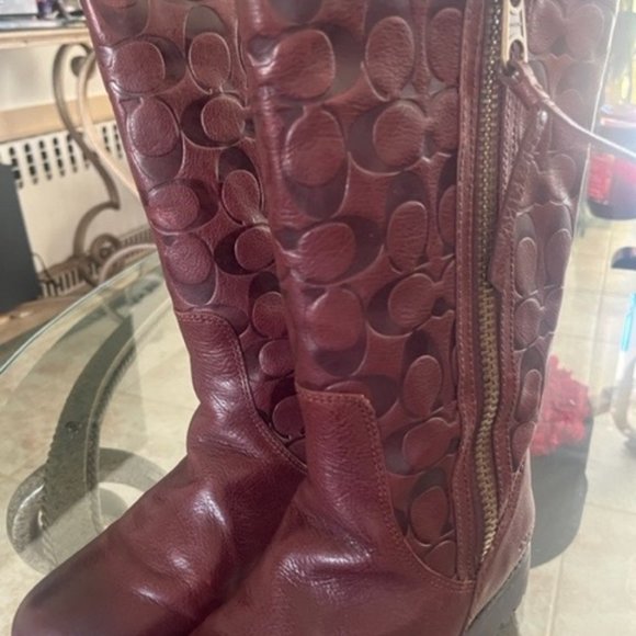 Coach | Shoes | Vintage Coach Logo Boots | Poshmark